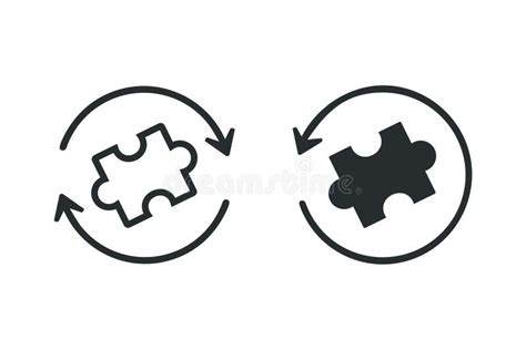 Rotate Puzzle Jigsaw Icon Illustration Vector Stock Vector Illustration Of Repeat Link
