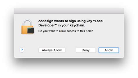 Macos Codesign Dialog Does Not Allow Accept Ask Different