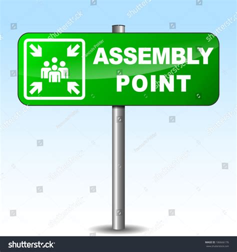 Vector Illustration Assembly Point Sign On Stock Vector Royalty Free