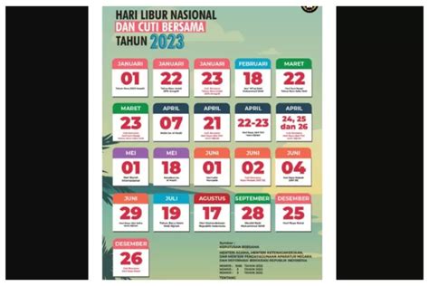 Catat Ini Hari Libur Nasional Dan Cuti Bersama Tahun 2023 Sinar Jabar