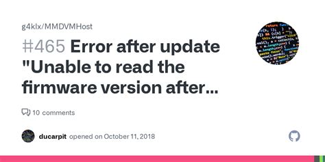 Error After Update Unable To Read The Firmware Version After Six Attempts · Issue 465 · G4klx