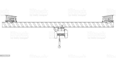 흰색 배경에 고립 된 검은 선에서 모바일 크레인의 개요 정면보기 3d 벡터 일러스트레이션 강철에 대한 스톡 벡터 아트 및 기타 이미지 Istock