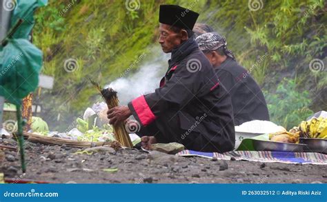 Indonesian Do Traditional Ritual On Larung Sesaji Javanese