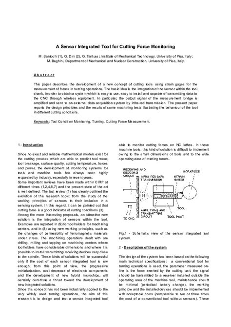 Doc A Sensor Integrated Tool For Cutting Force Monitoring
