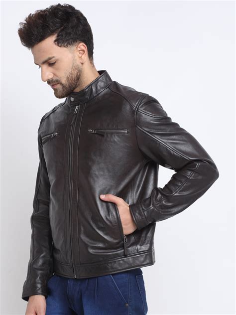 Teakwood Brown 100 Genuine Mens Leather Jacket Teakwood Leathers
