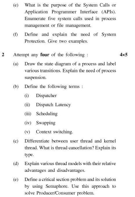 Aktu Btech Question Paper Tcs 601 Operating System Aglasem Institutes