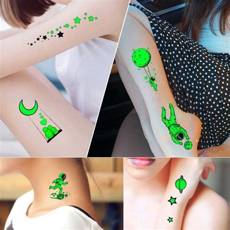 Autocollants de tatouage lumineux pour enfants bande dessinée
