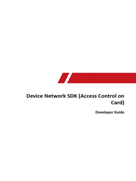 Device Network Sdk Access Control On Card Pdf Access Control Authentication