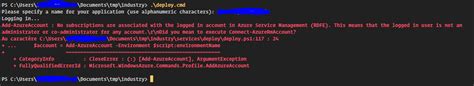 error azure account in deployment script · issue 113 · azure