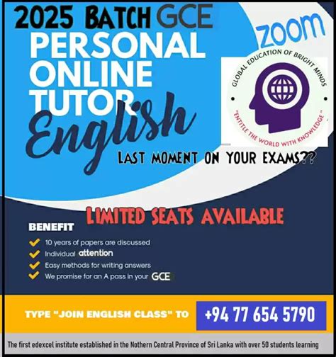 Gce O Level English Classes English O L Grade 6 11 Kandy