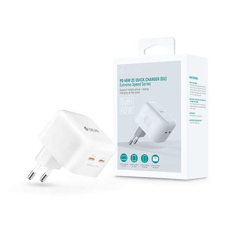 Devia Gan Hálózati Töltő Adapter 2xtype C Bemenettel 45w Devia