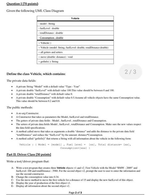 Solved Question 1 170 Points Given The Following Uml Class