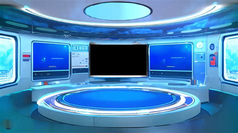 파란 화면과 파란 바닥이 있는 아라페드 텔레비전 세트 Seaart Ai 파란 화면과 파란 바닥이 있는 아라페드 텔레비전 세트 Seaart Ai