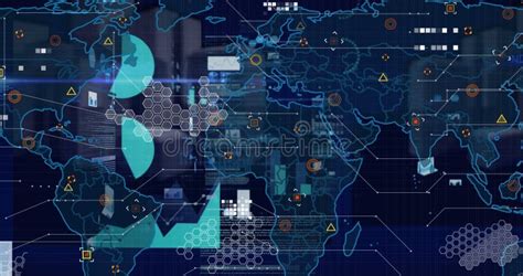Image Of World Map Statistics And Financial Data Processing Stock Image Image Of Digitally