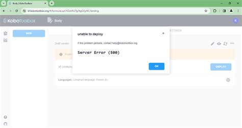 How To Solve The Server Error 500 Form Building Kobotoolbox