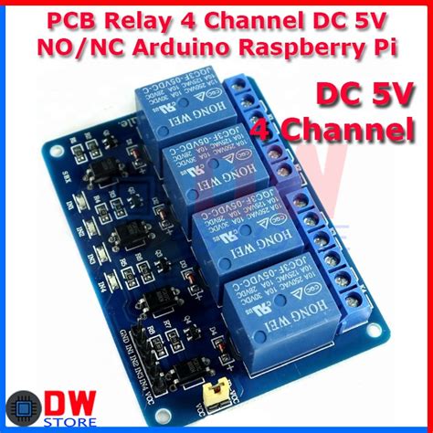 Jual PCB 4 Channel Relay Module Relay Expansion Board 4 Ch DC 5V NO NC Shopee Indonesia