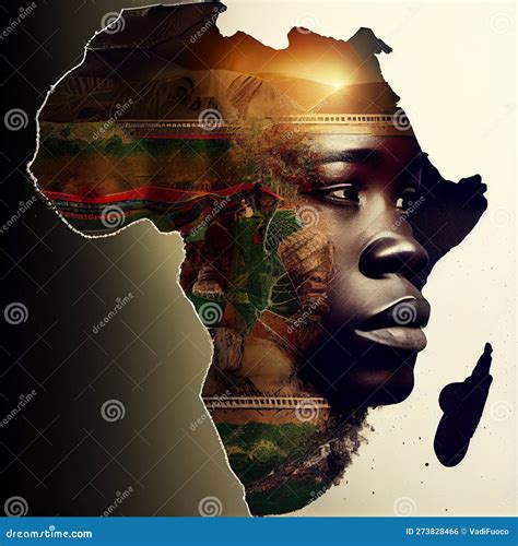 Africa An Ethnic Dark Skinned Woman In The Background Of Mainland