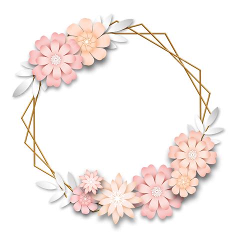 Borde Floral Cortado En Papel Decoración Rosa Png Flores Cortando