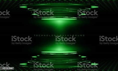 추상 3d 녹색 사이버 기하학적 사이버 미래 기술 무대 블랙 디자인 현대 배경 벡터 0명에 대한 스톡 벡터 아트 및 기타 이미지 0명 3차원 형태 Brand Name