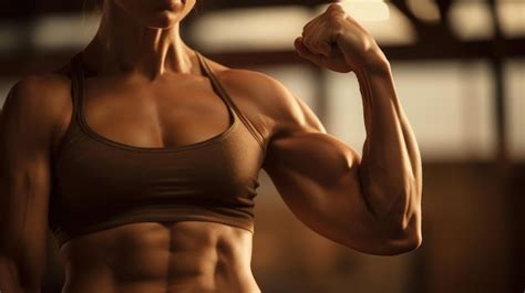Premium Photo A Woman Showing Off Her Muscles Ai