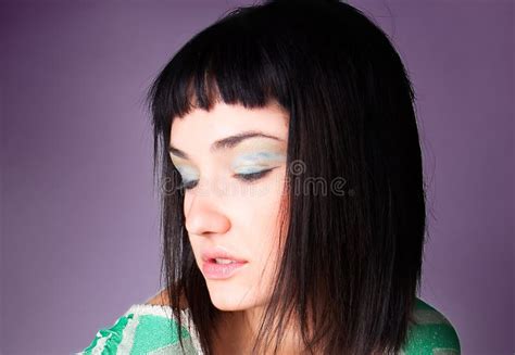 Young Brunette Seductive Woman Holding An Apple Stock Image Image Of