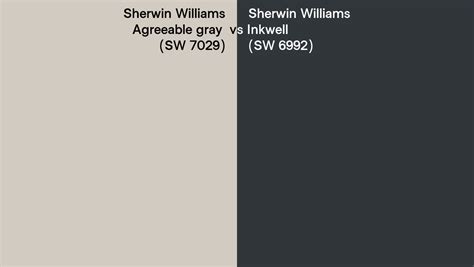 Sherwin Williams Agreeable Gray Vs Inkwell Side By Side Comparison