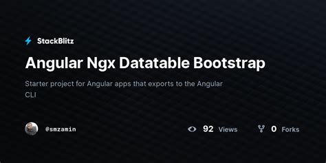 Angular Ngx Datatable Bootstrap Stackblitz