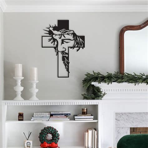 Jesus Cross Metal Wall Decor Kands Design Elements