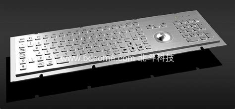 Industrial Stainless Steel Metal Kiosk Keyboard With Trackball Or