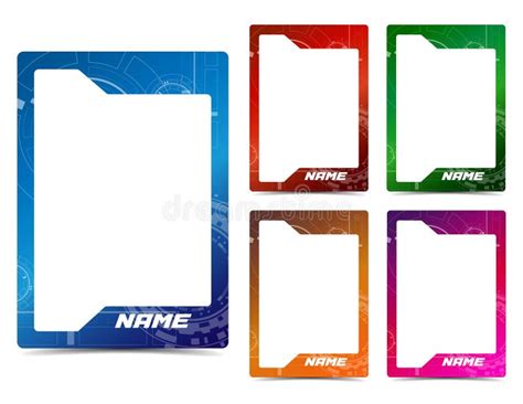 Abstract Techno Background Picture Frame Card Template Stock Vector