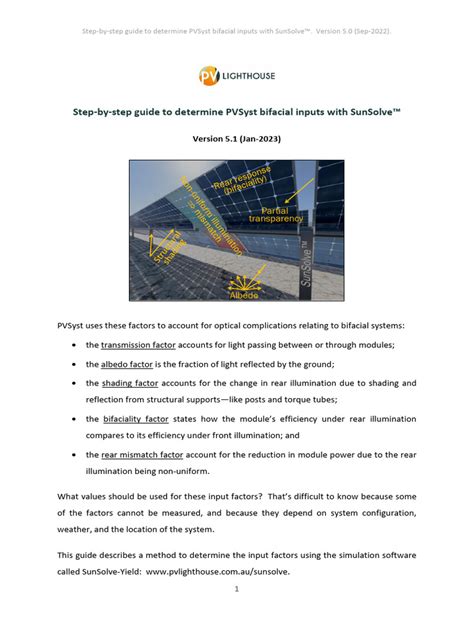Pvl White Paper Determining Pvsyst Bifacial Inputs Pdf Simulation
