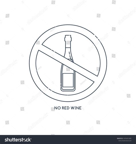 Prohibition Alcohol Sign No Red Wine Stock Vector Royalty Free