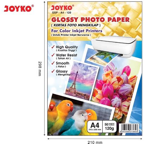 Jual Joyko Glossy Photo Paper Kertas Foto Mengkilap GSP A4 120 Isi