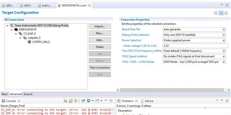 msp432p401r using launchpad xds110 to program external msp432p401r