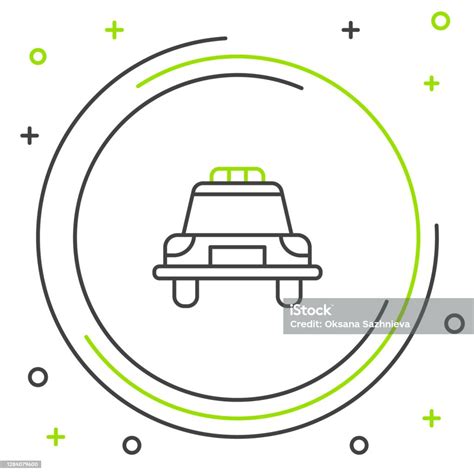 線警車和員警閃光燈圖標隔離在白色背景緊急閃爍的警笛五顏六色的輪廓概念向量向量圖形及更多交通圖片 交通 交通方式 保安 Istock