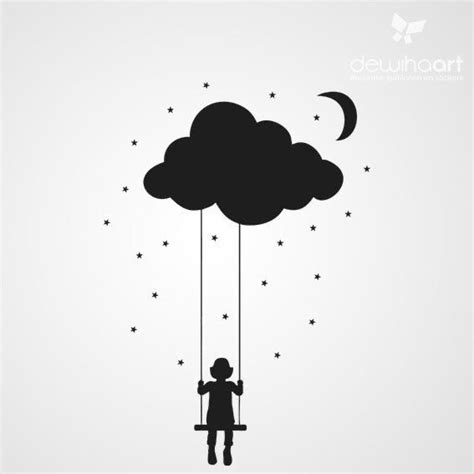 Girl Swinging On Crescent Moon Silhouette Free Svg File Artofit