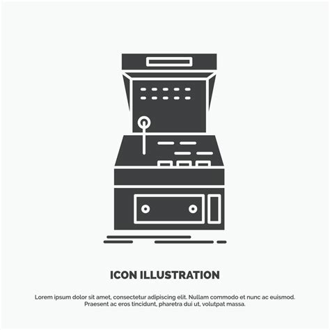 Arcade Console Game Machine Play Icon Glyph Vector Gray Symbol For Ui And Ux Website Or