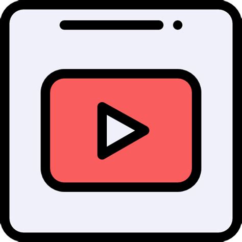 Youtube Detailed Rounded Lineal Color Icon