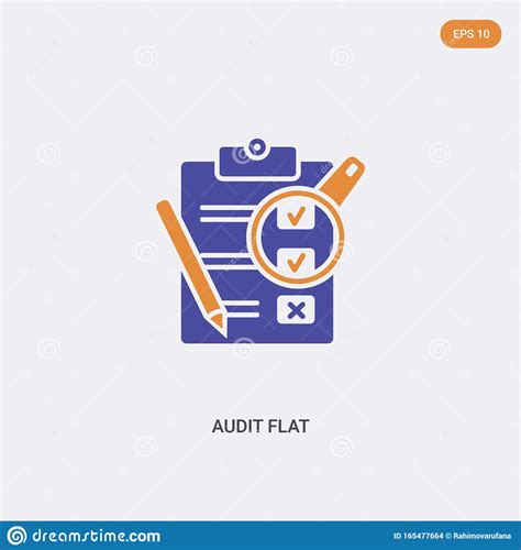 2 Color Audit Flat Concept Vector Icon Isolated Two Color Audit Flat Vector Sign Symbol