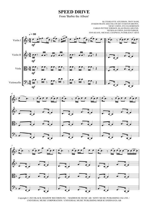 Speed Drive Arr Scmusic Sheet Music Charli Xcx String Quartet