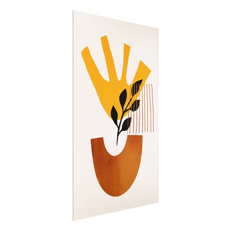 Glasbild Blumengruß in Gelb Hochformat Flowers Yellow Salute