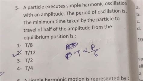 A Particle Executes Simple Harmonic Oscillation With An Amplitude The