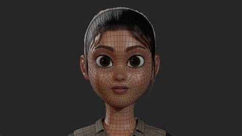 3d Model Black Girl Cartoon Character Celia Vr Ar Low Poly Cgtrader