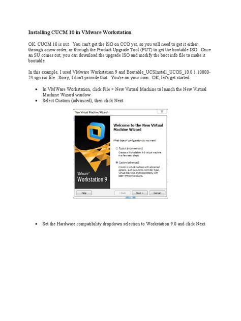 Installing Cucm 10 In Vmware Workstation Pdf V Mware Virtual Machine