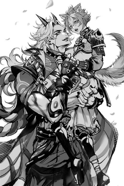 Ittorou Itto X Gorou Genshin Impact Character Art Art Reference Anime