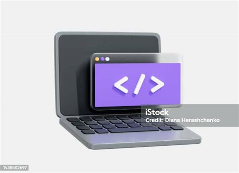 3d Computer Laptop And Program Code Development Web Coding Concept