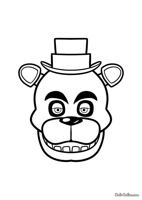 Раскраска Портрет Фредди из Фнаф распечатать или скачать