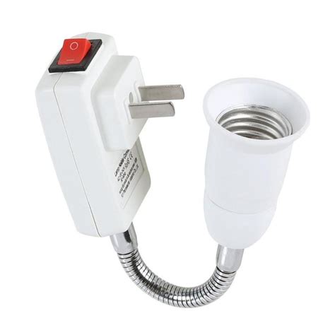 Durable E27 Socket Adapter With On Off Switch To Us Plug Flexible Extension Lamp Bulb Holder