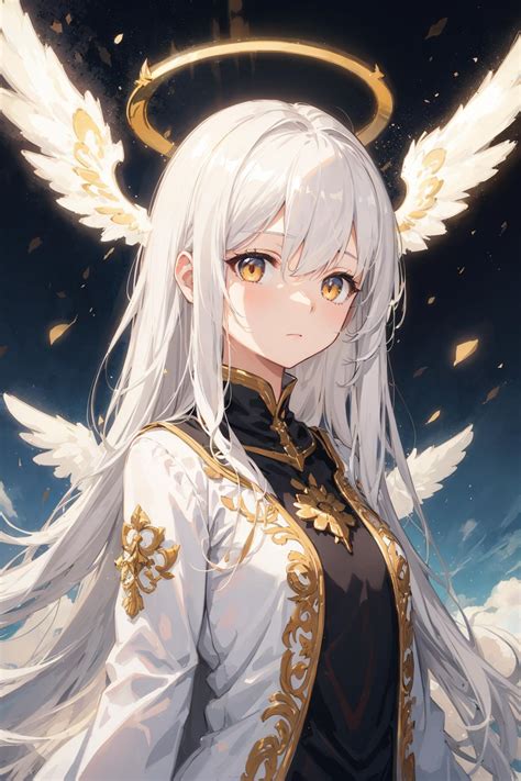 Anime Girl With White Hair And Gold Eyes