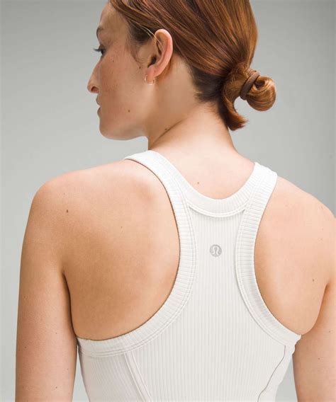 Lululemon Ribbed Nulu High Neck Yoga Bra Light Support Bc Cup Bone